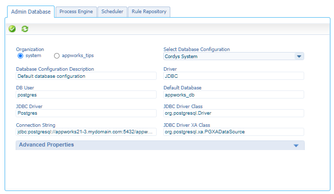 What is saved in the database for a BPM service container | OpenText ...