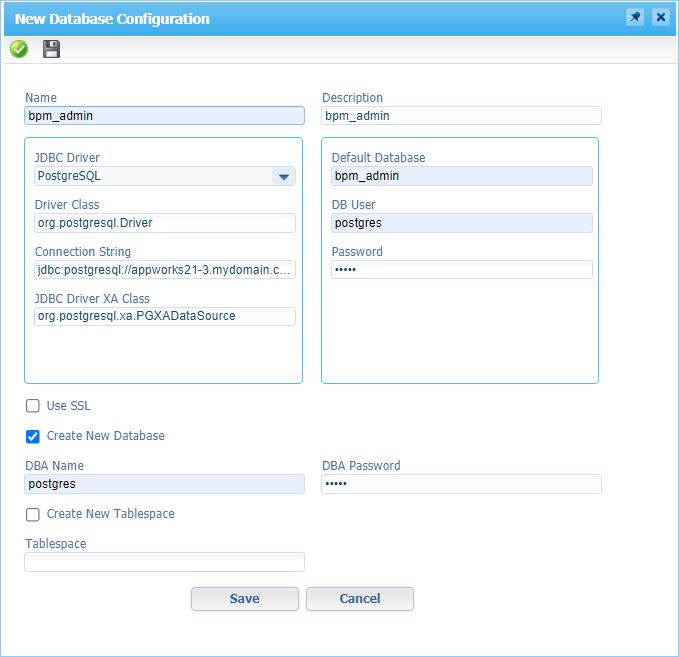 What is saved in the database for a BPM service container | OpenText ...