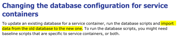 What is saved in the database for a BPM service container | OpenText ...