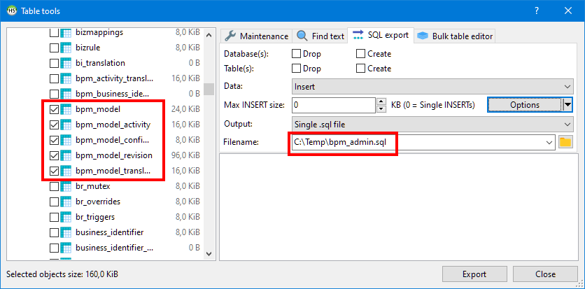 What is saved in the database for a BPM service container | OpenText ...